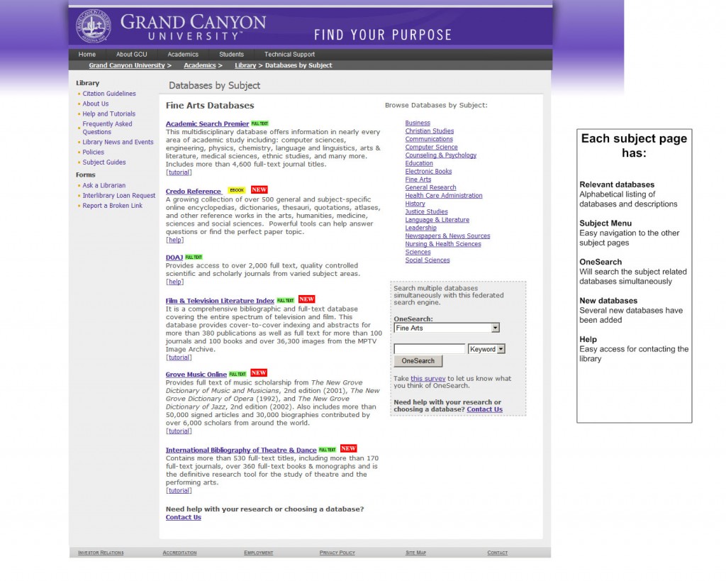 Library Web Site Changes Improve Student Research Tools - GCU News