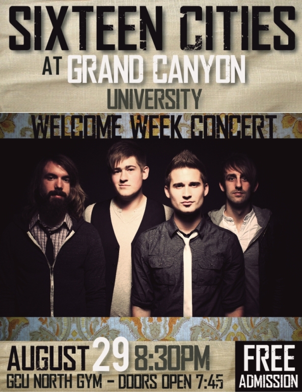 Sixteen Cities at GCU North Gym Aug. 29 - GCU News