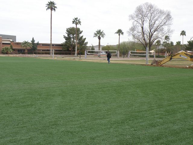 New Synthetic Turf Already an Attraction; Ornamental Fence to Surround ...