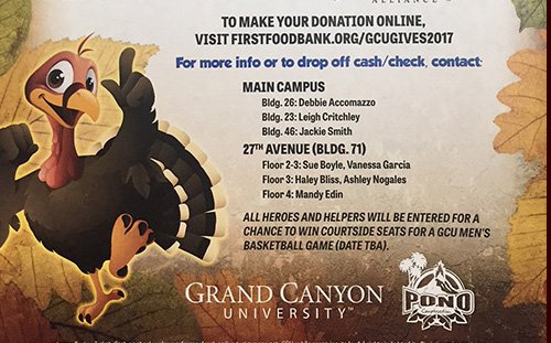 GCU employees lend a wing in annual Turkey Drive - GCU News