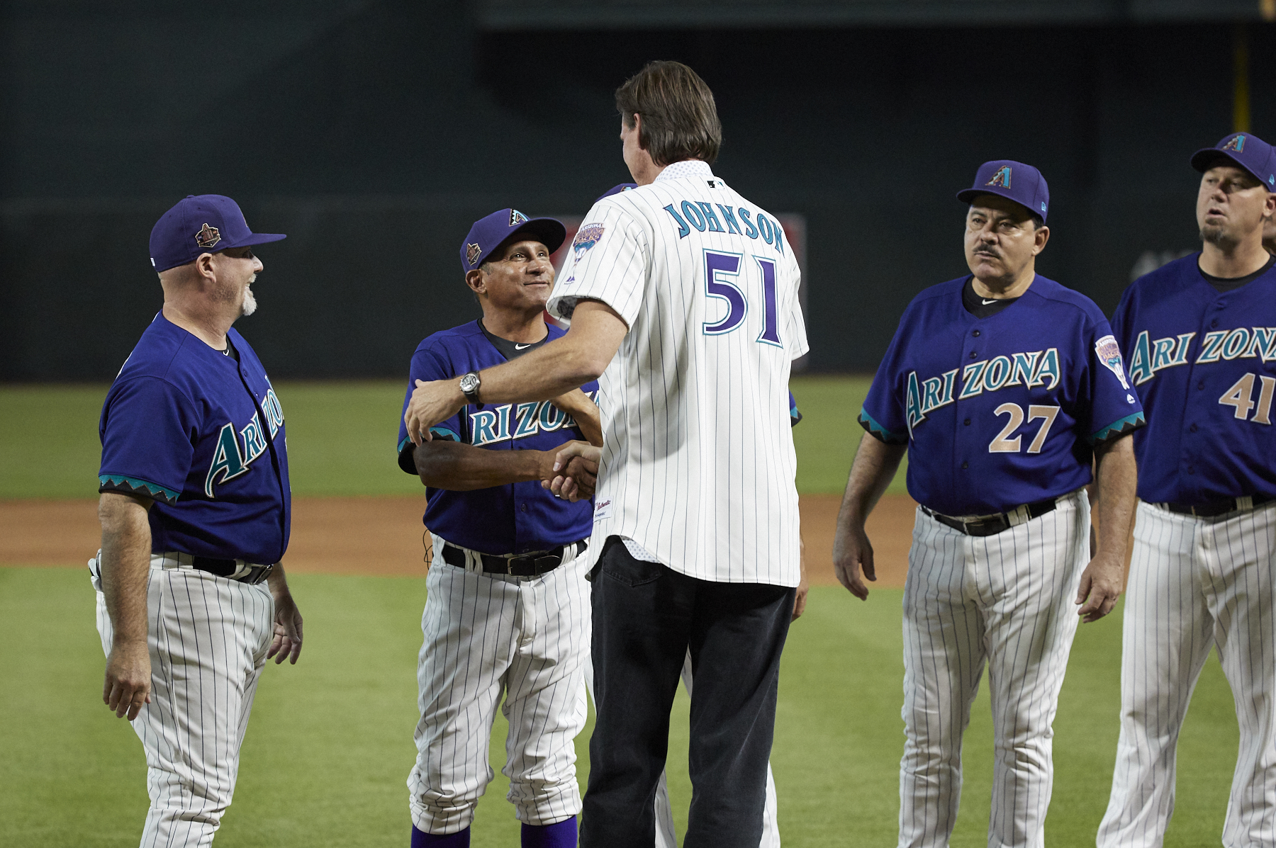 Slideshow: GCU baseball coach in Diamondbacks alumni game - GCU News