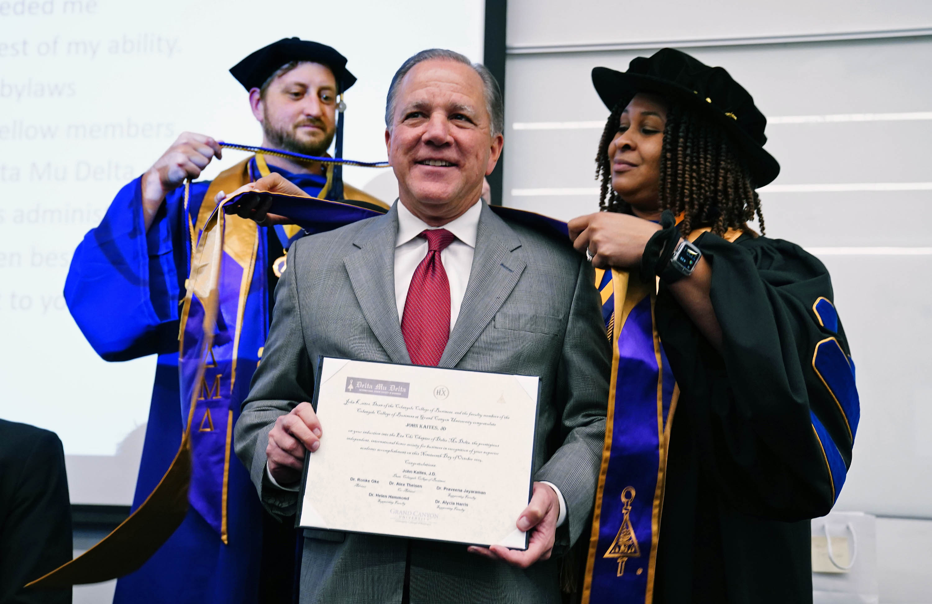 GCU's business college dean inducted into Delta Mu Delta - GCU News
