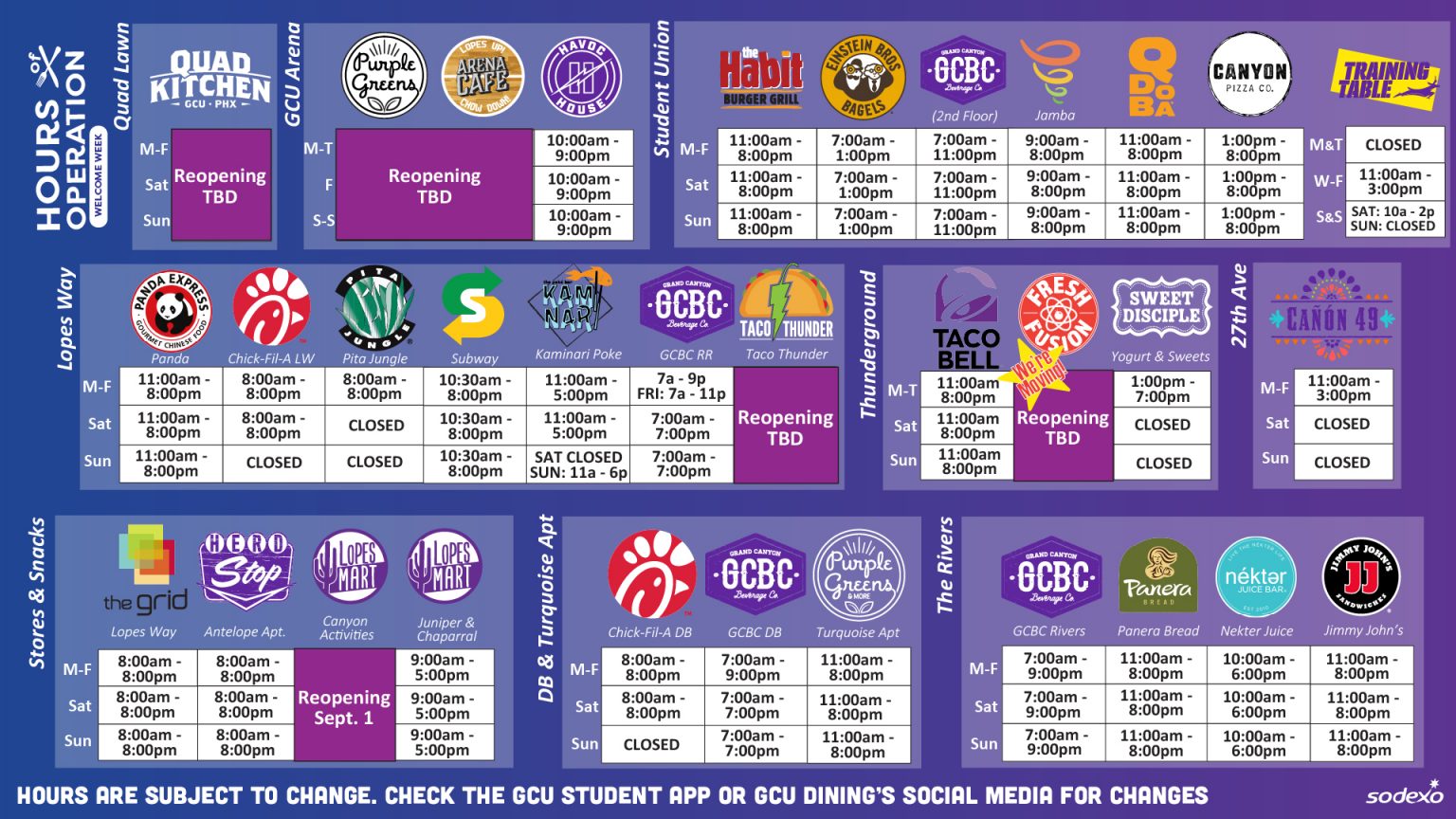 GCU Dining, Welcome Week 2025 - GCU News